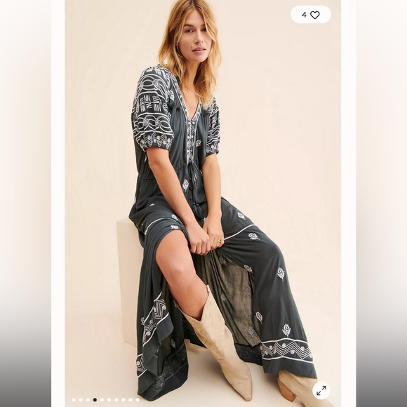 Free People | Dresses | Free People Riley Embroidered Maxi Dress | Poshmark
